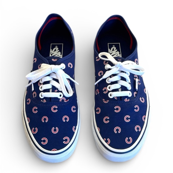 Vans | Shoes | Vans Mlb Cubs Navy And White Patterned Shoes Mens 85 ...